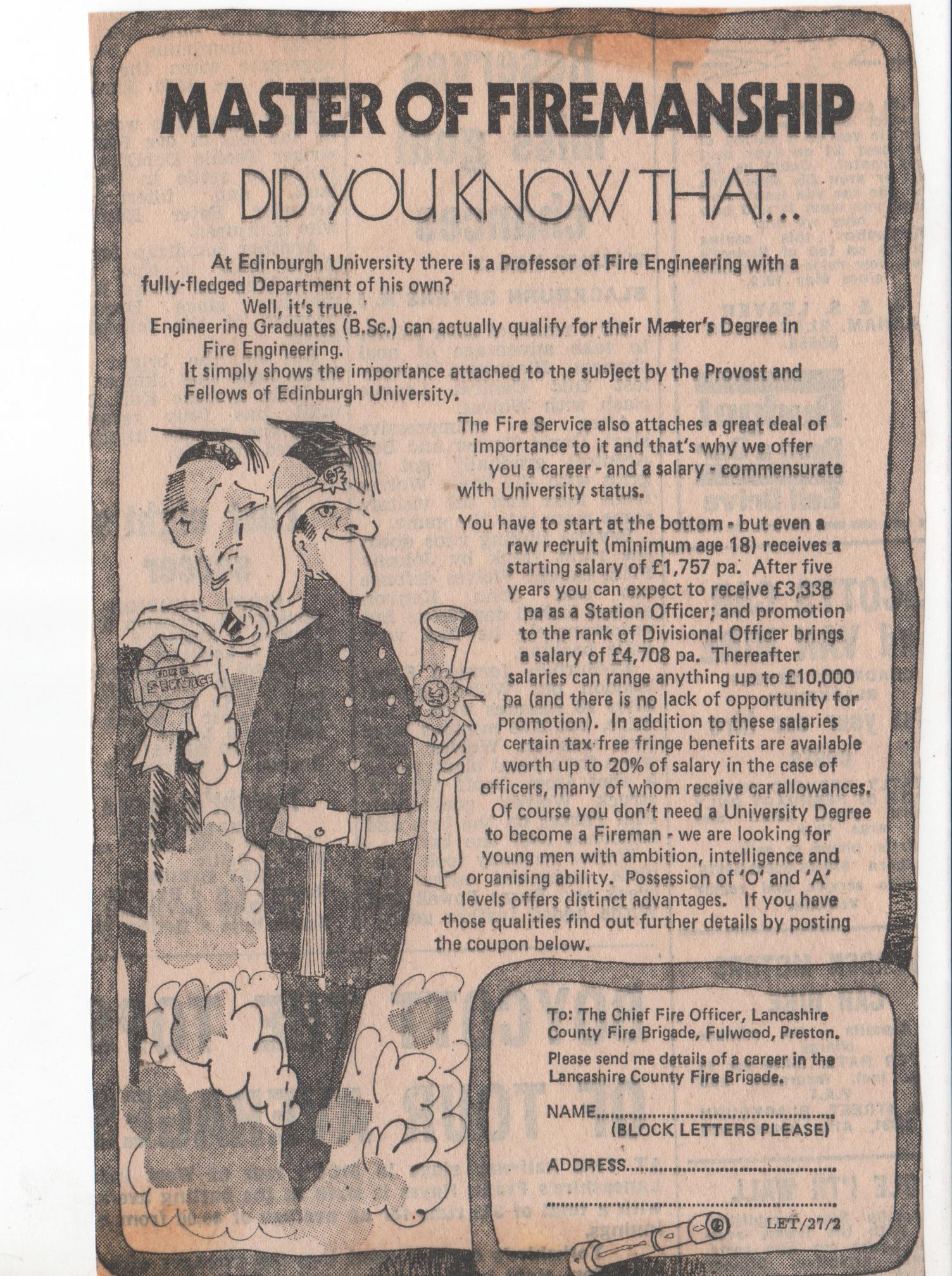 Career Adverts | | Blackburn Fire History