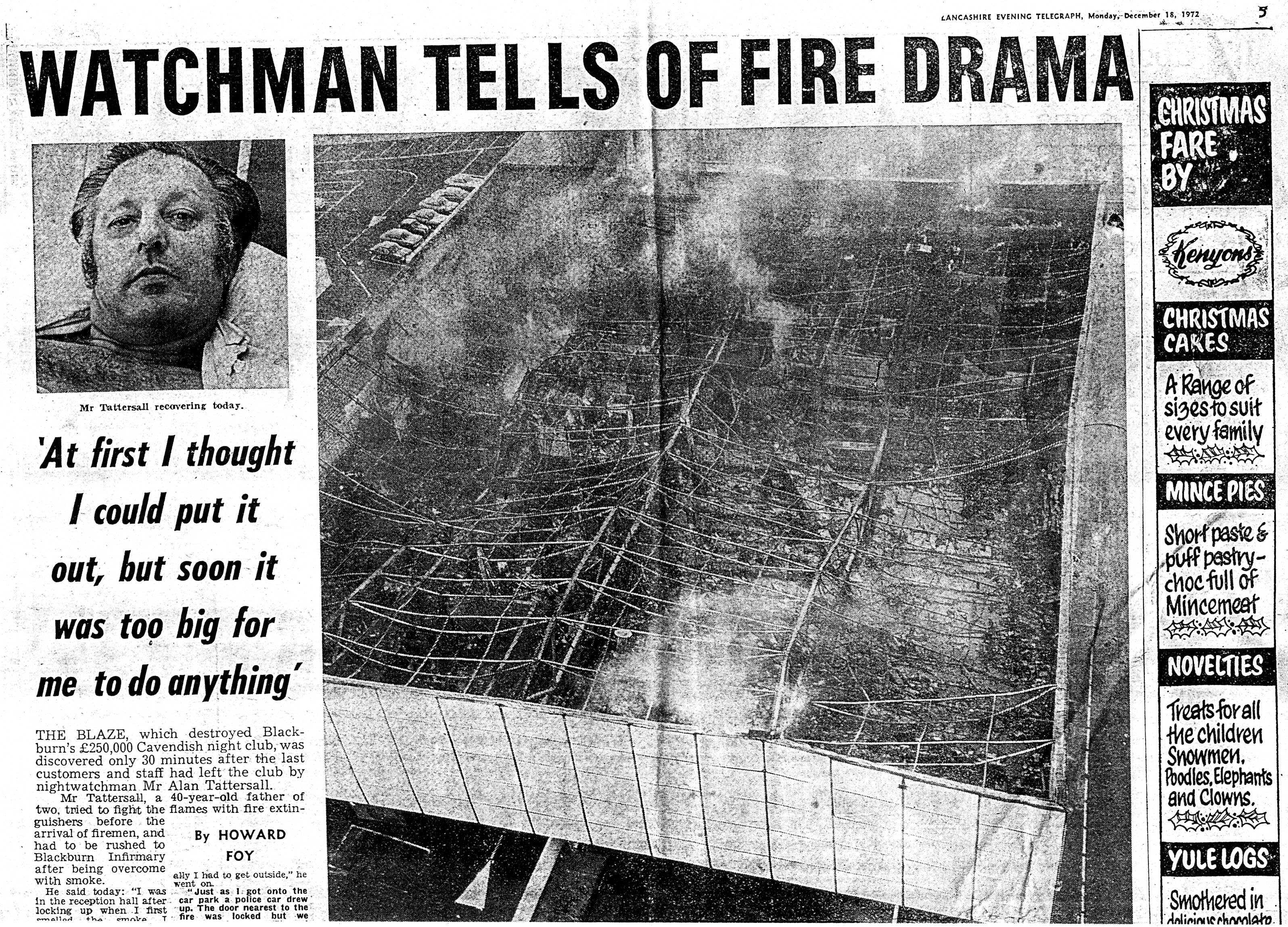 The Cavendish Night Club 1972 | | Blackburn Fire History