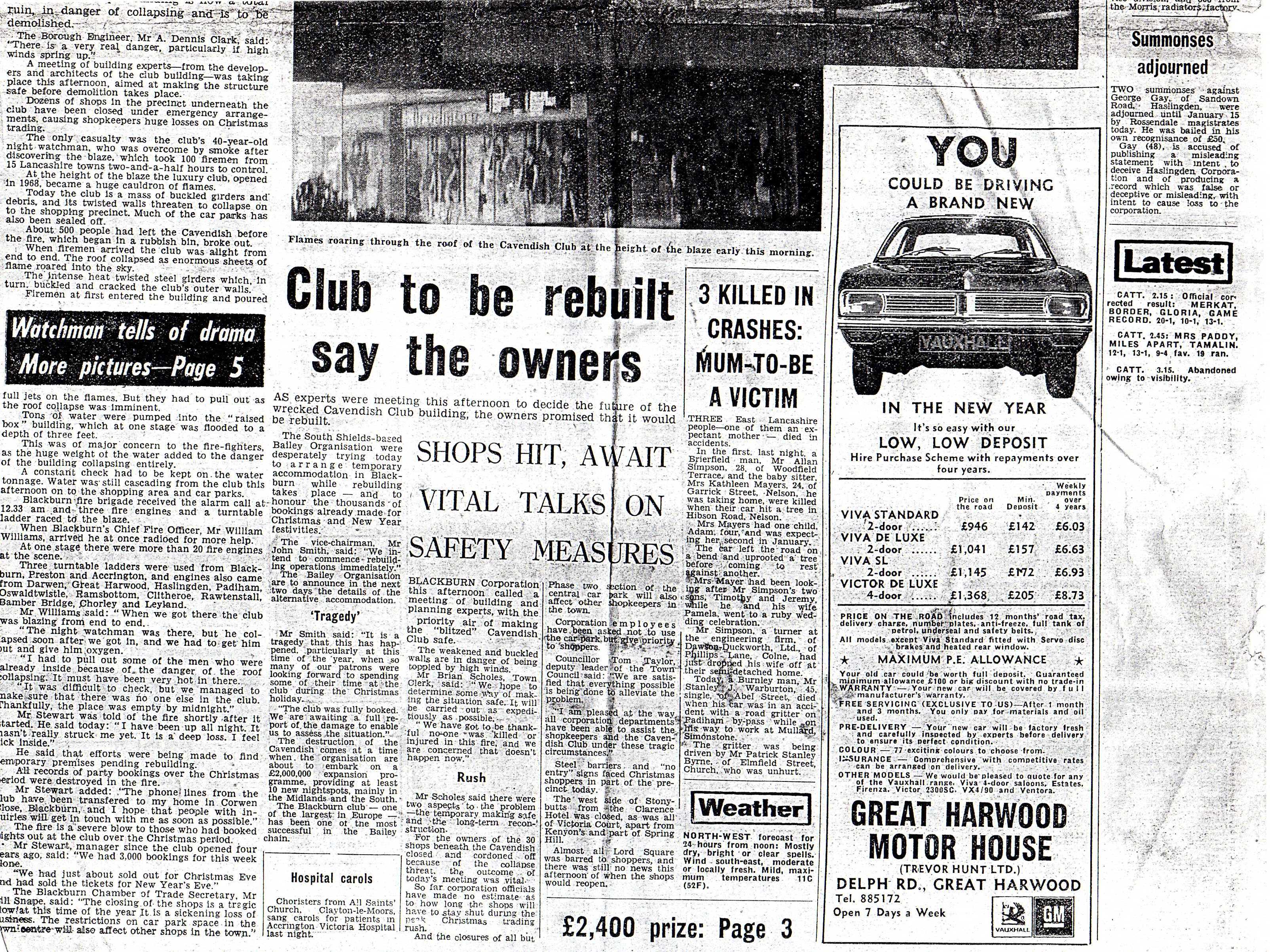 The Cavendish Night Club 1972 | | Blackburn Fire History