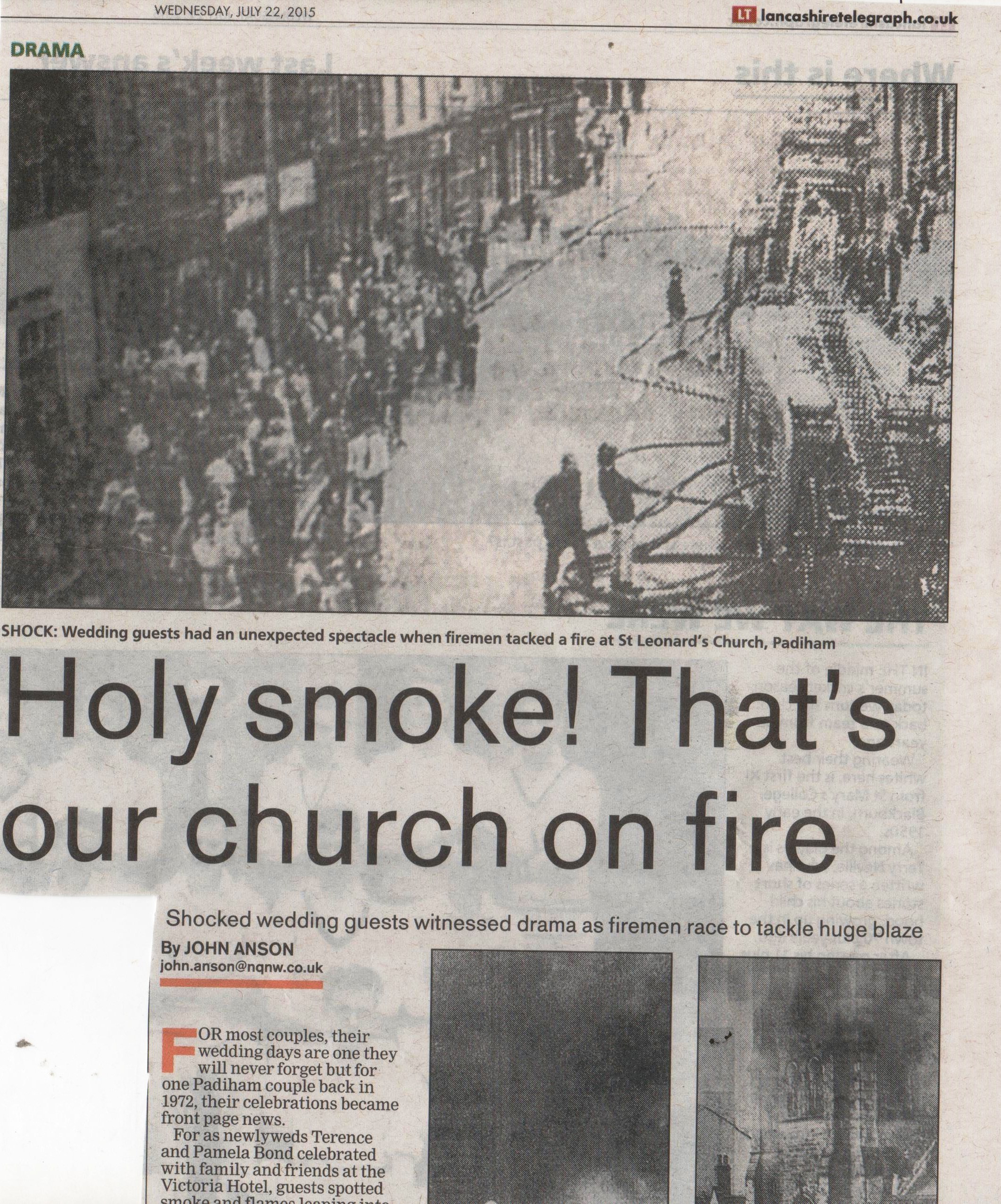 Padiham, Holy Smoke That's Our Church On Fire | | Blackburn Fire History