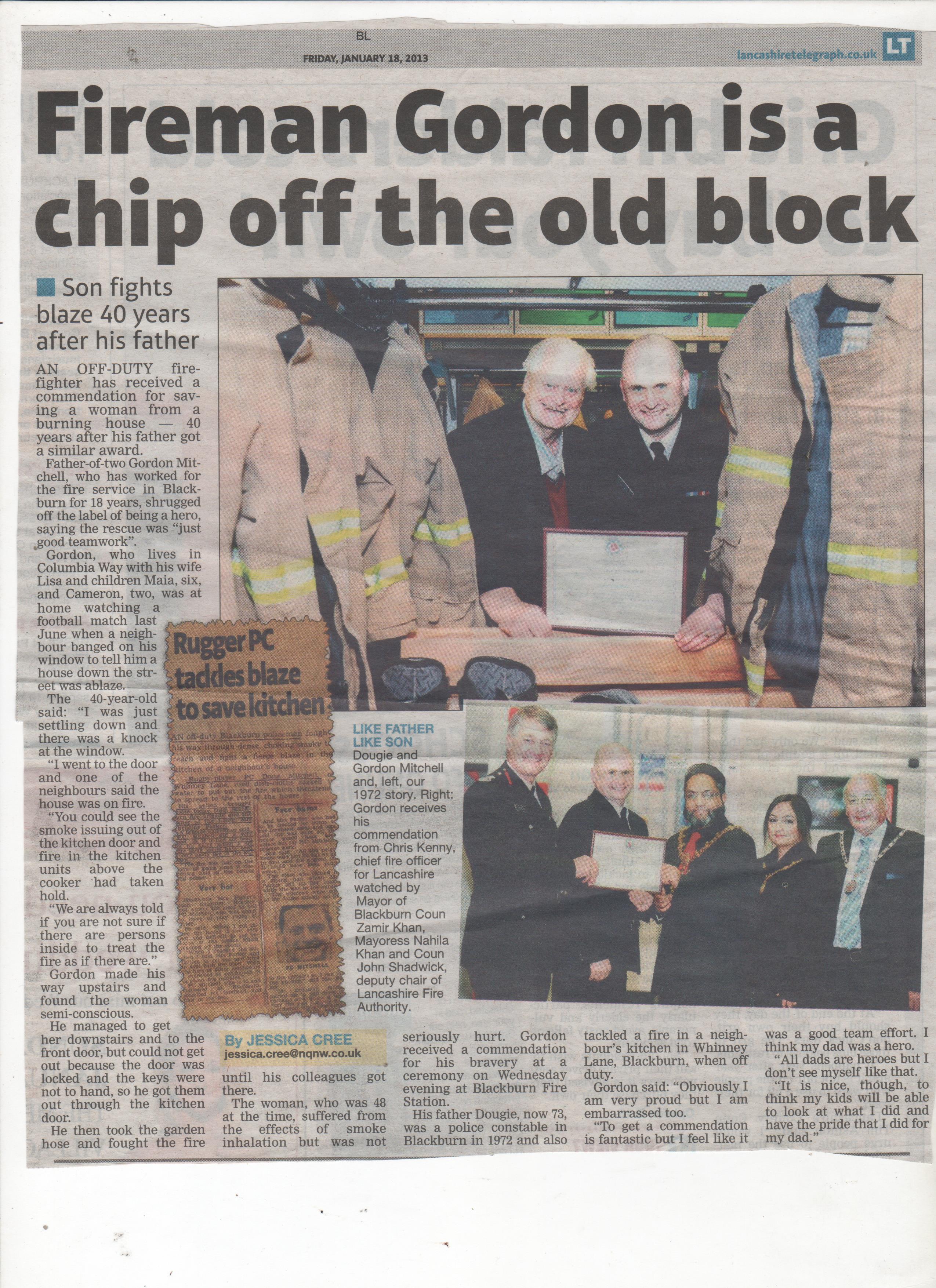 Gordon Mitchell Chip Off The Old Block | | Blackburn Fire History